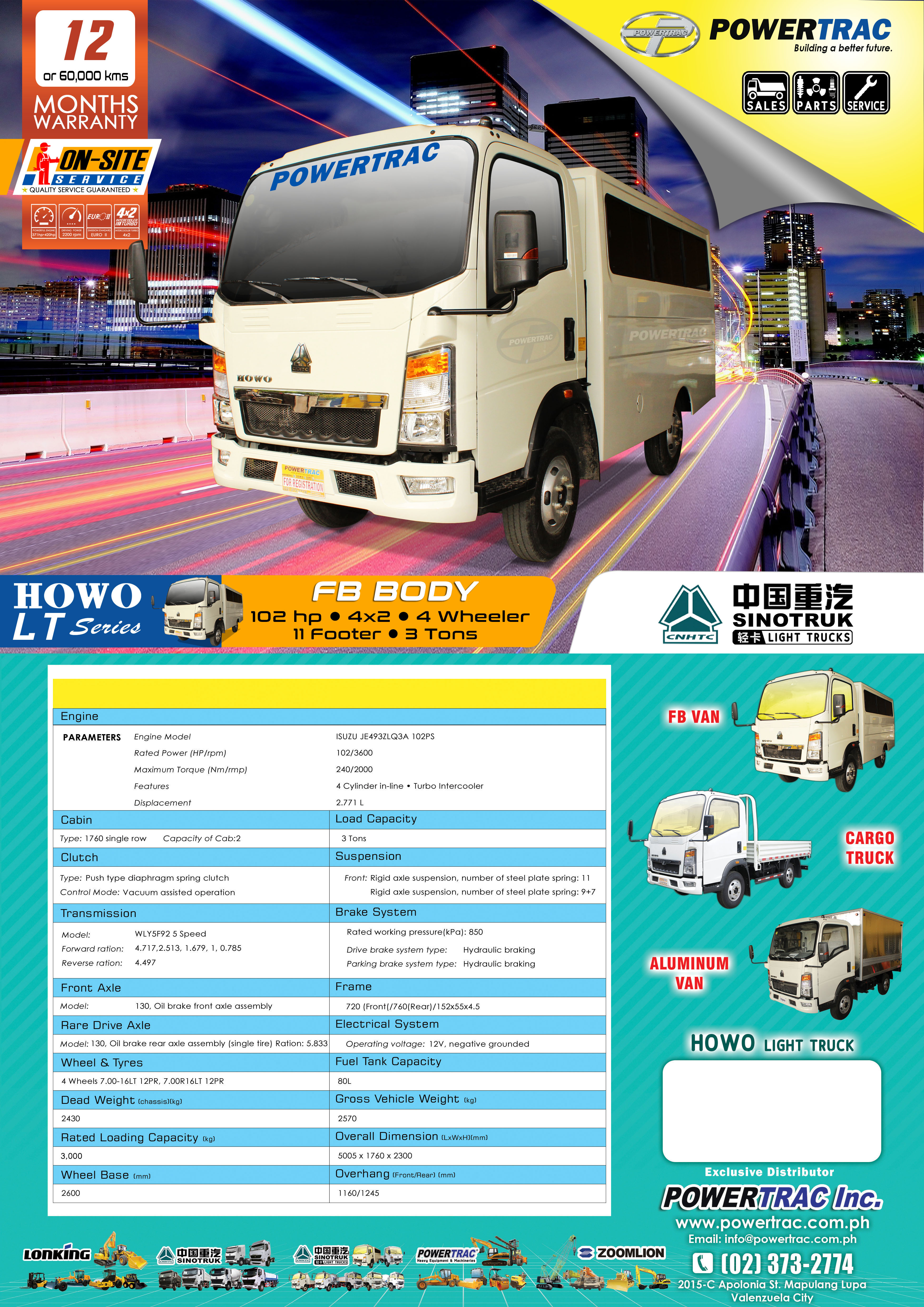 Howo – FB Body | Powertrac – Building a Better Future.