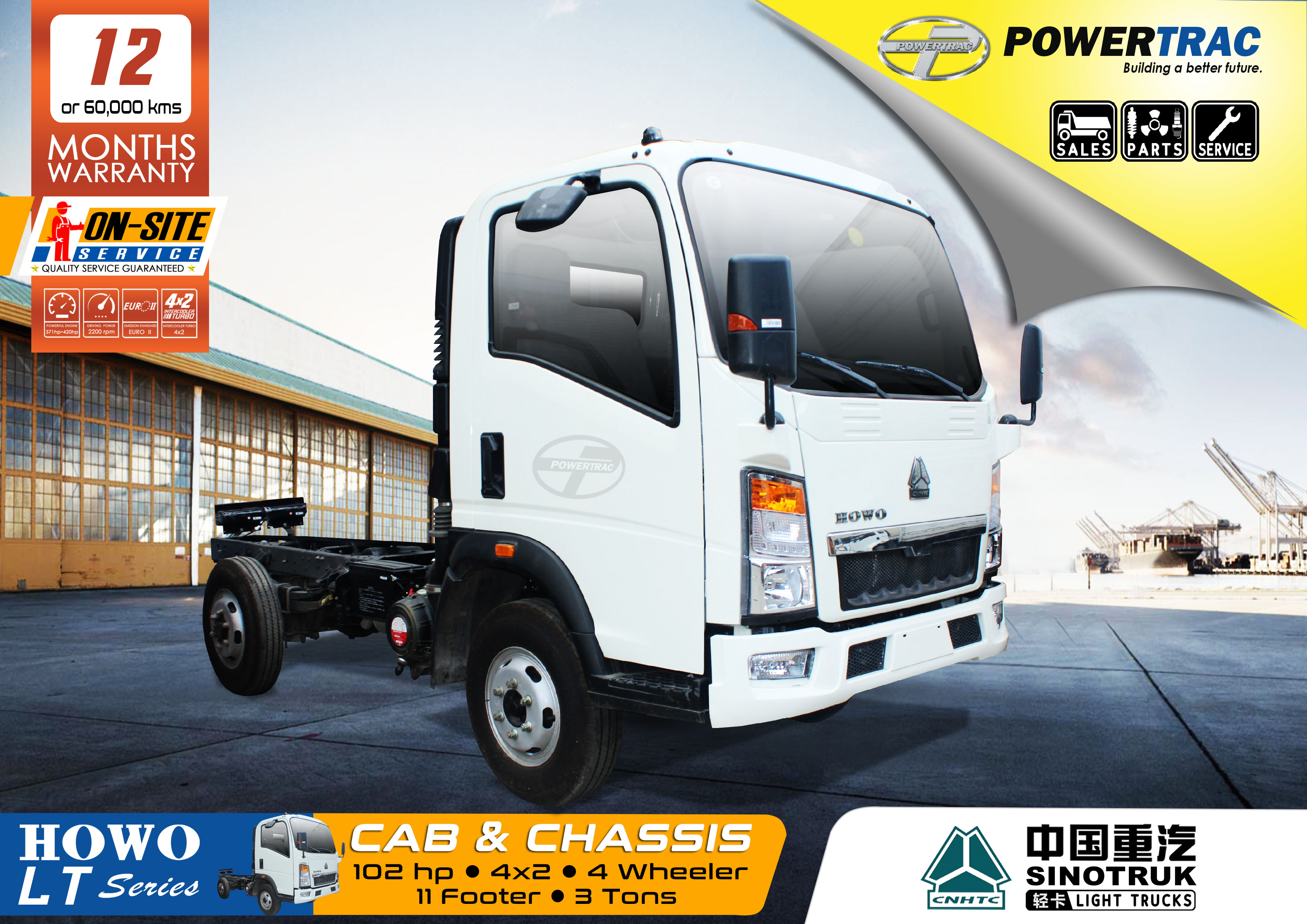 Howo LT Cab & Chassis | Powertrac – Building a Better Future.