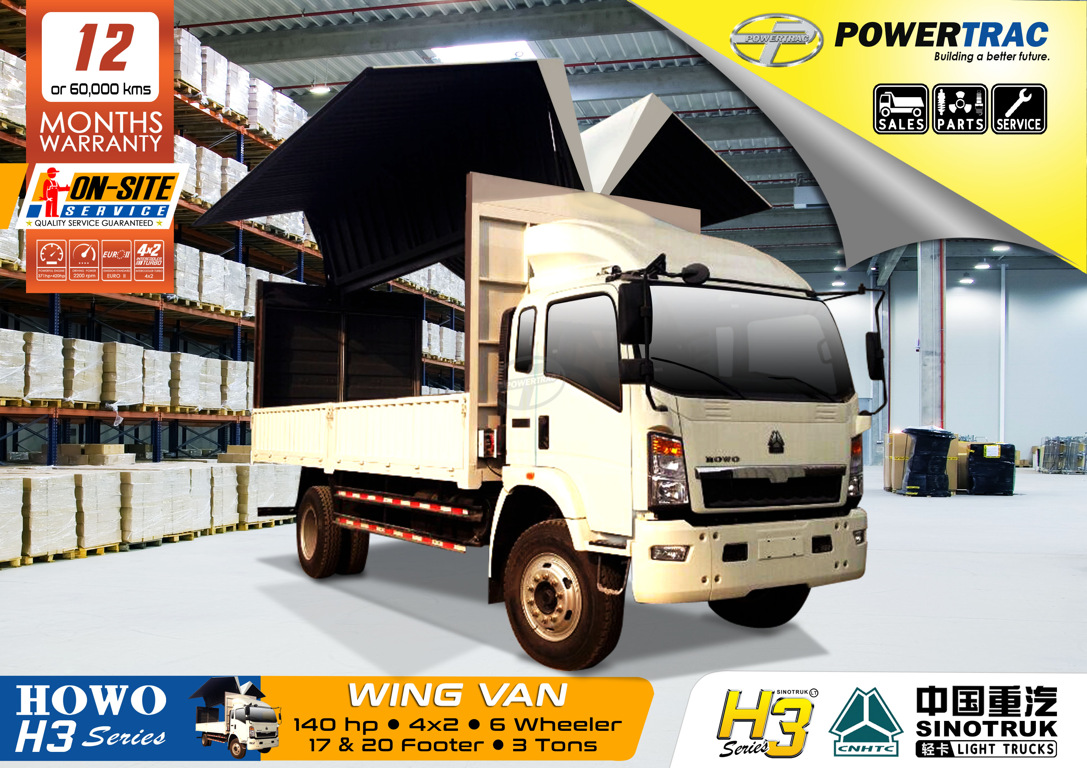 Howo H3 Wingvan | Powertrac – Building a Better Future.