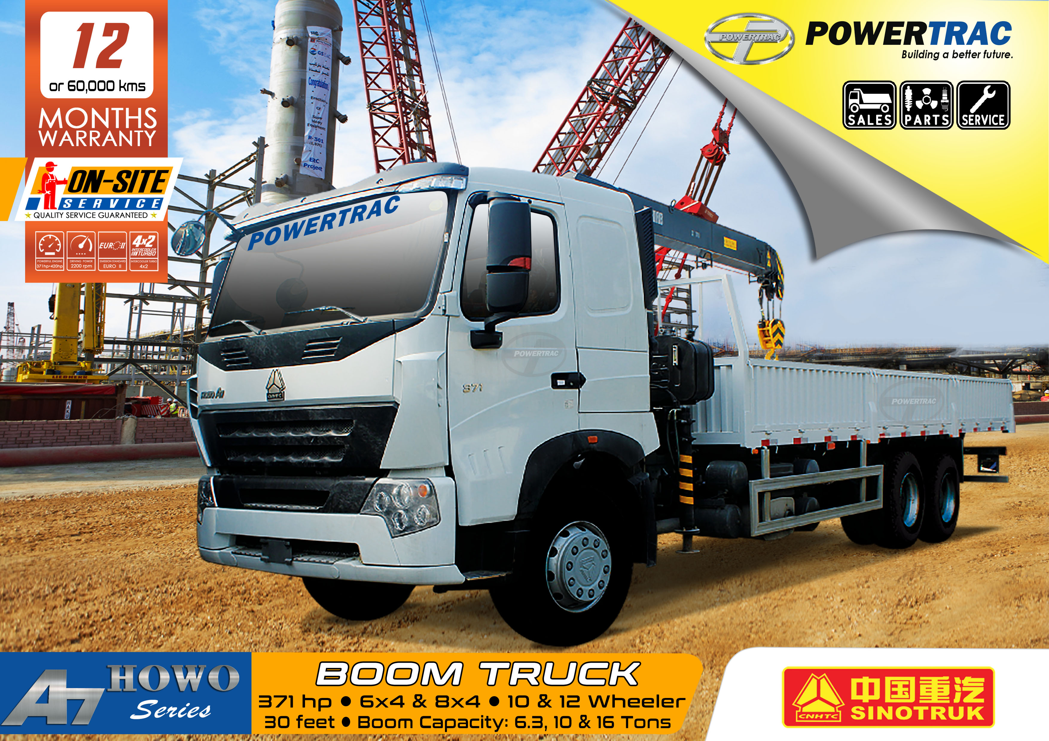 Howo A7 Boom Truck | Powertrac – Building a Better Future.