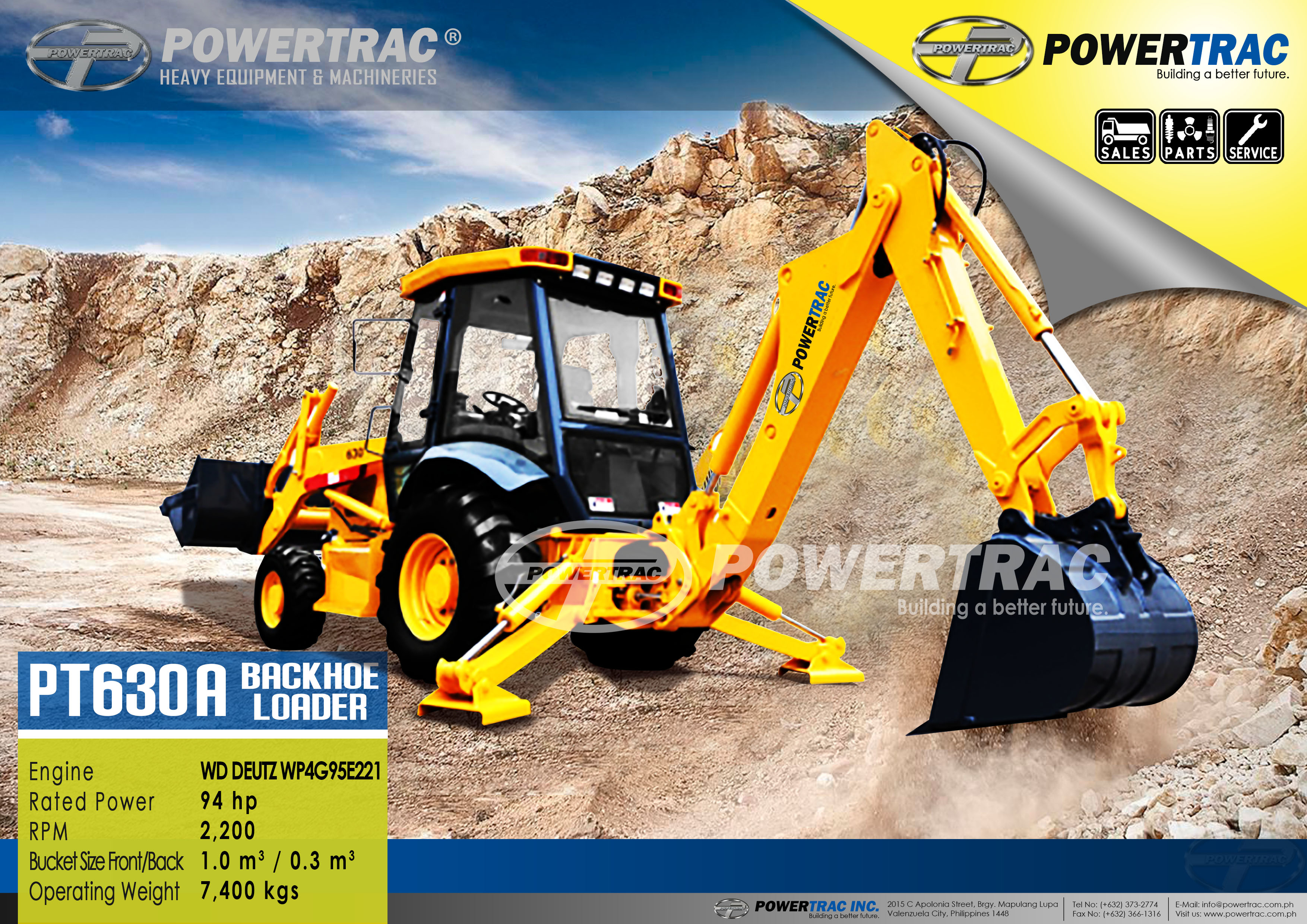 Powertrac 630A Backhoe Loader | Powertrac – Building a Better Future.